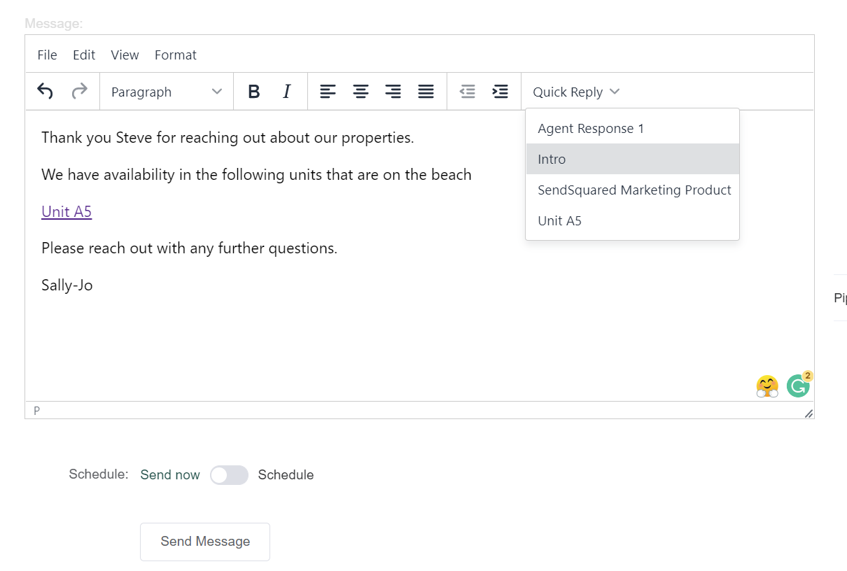 Setting Up Quick Replies - SendSquared